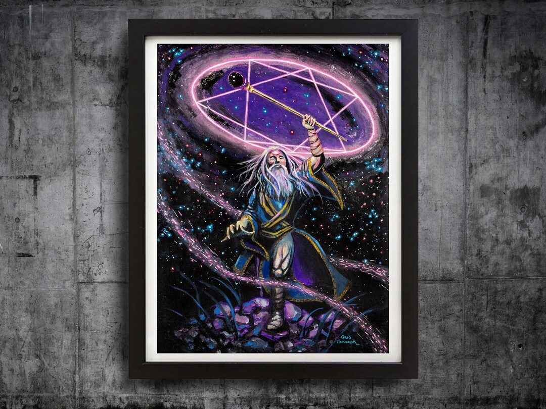 The Magician Art Print Mystical Wizard Fantasy Wall Art - Etsy