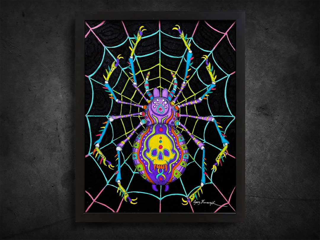 Original Spider Drawing 11x14 Hand-drawn Psychedelic Spider ...