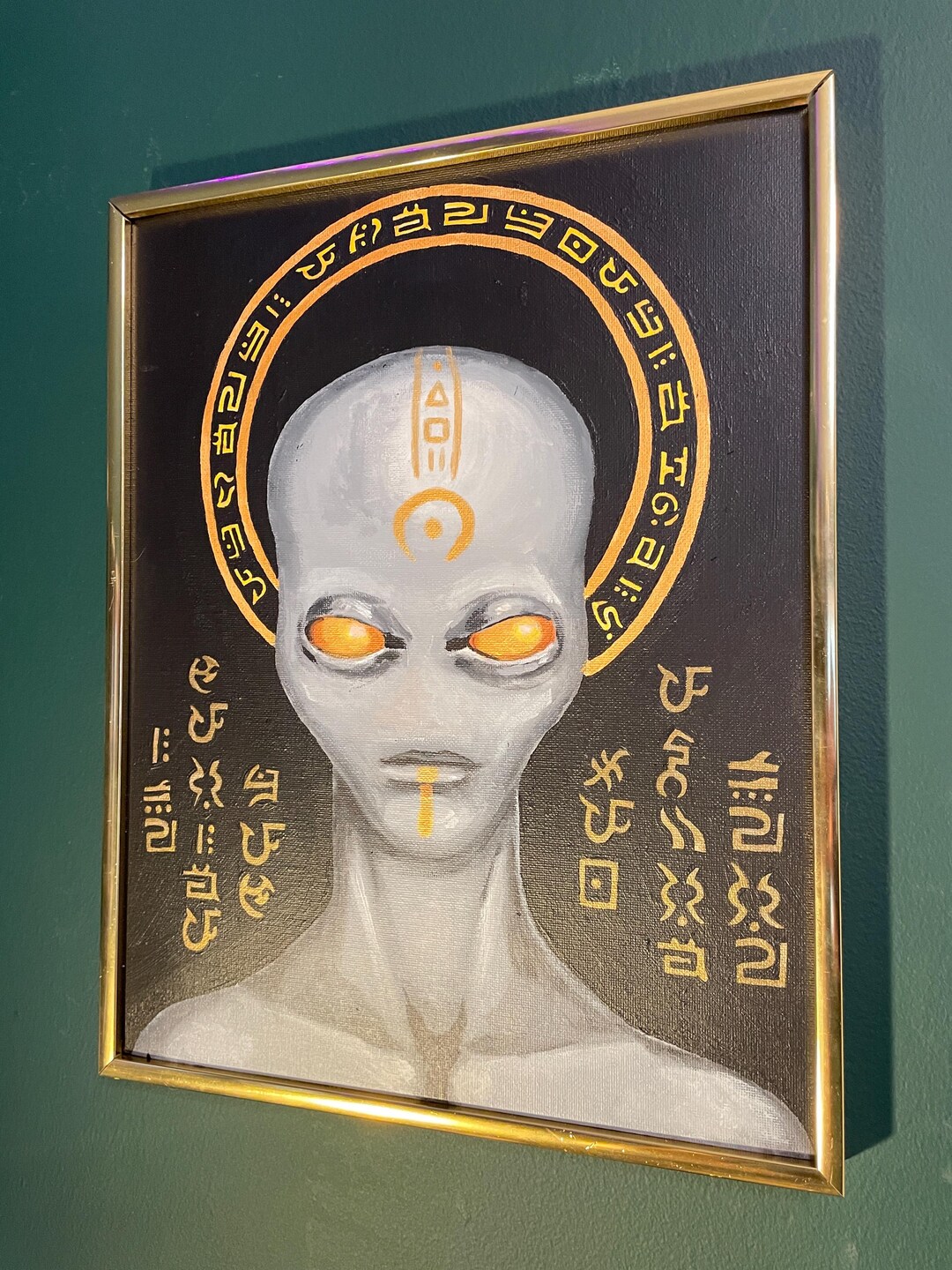 Original Painting - Martian Ambassador - 11x14 in Ancient Alien ...