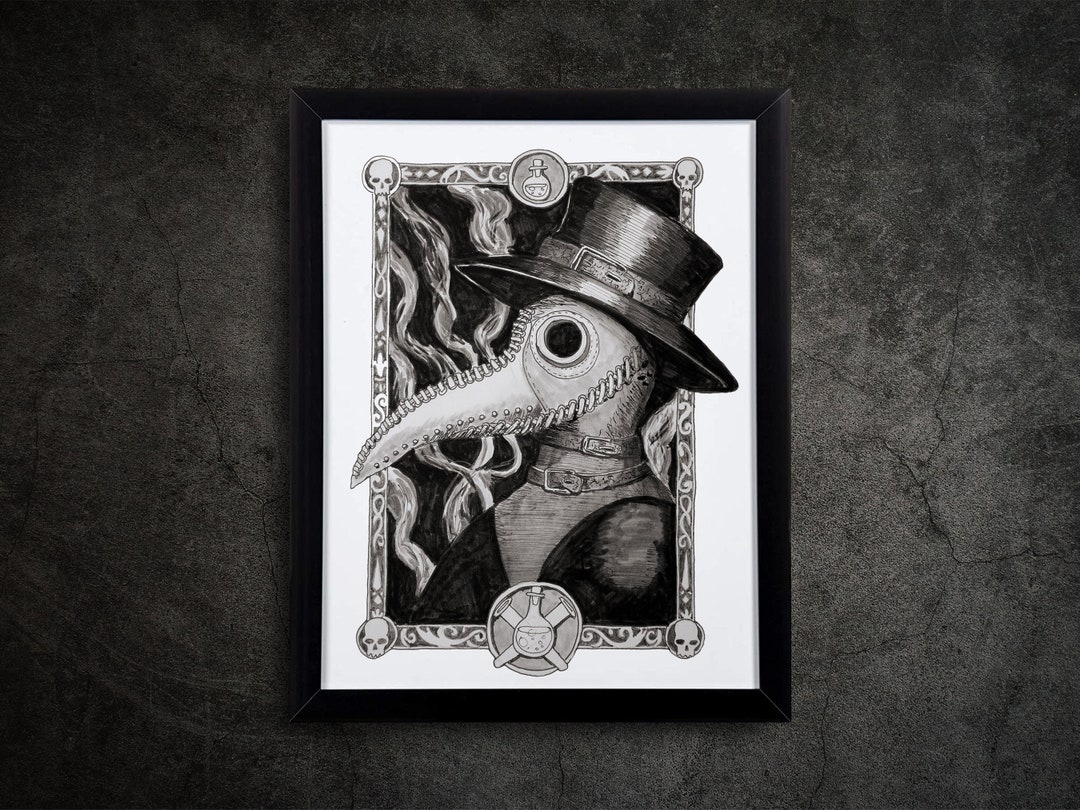 Plague Doctor Art Print, Gothic Wall Art, Horror Art - Etsy