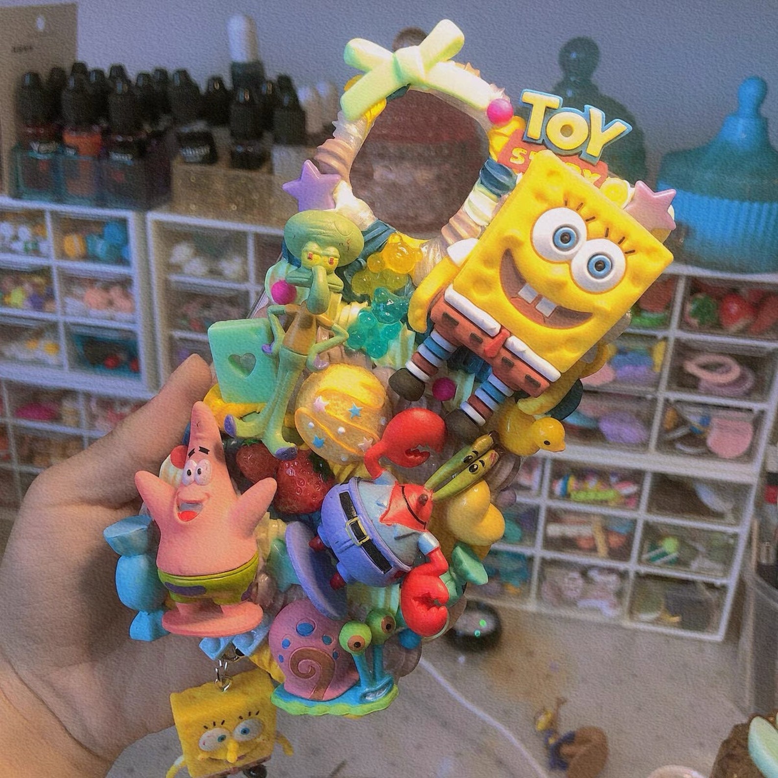 Spongebob Cute Cartoon Decoden Phone Case Anime Phone Case - Etsy