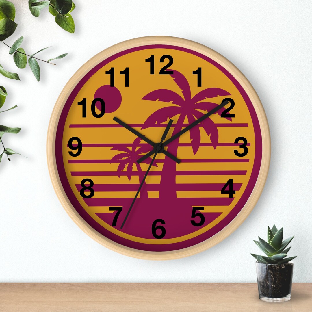 Wall Clock Modern Clock Retro Clock Wood Wall Clock Mantle Summer Wall ...
