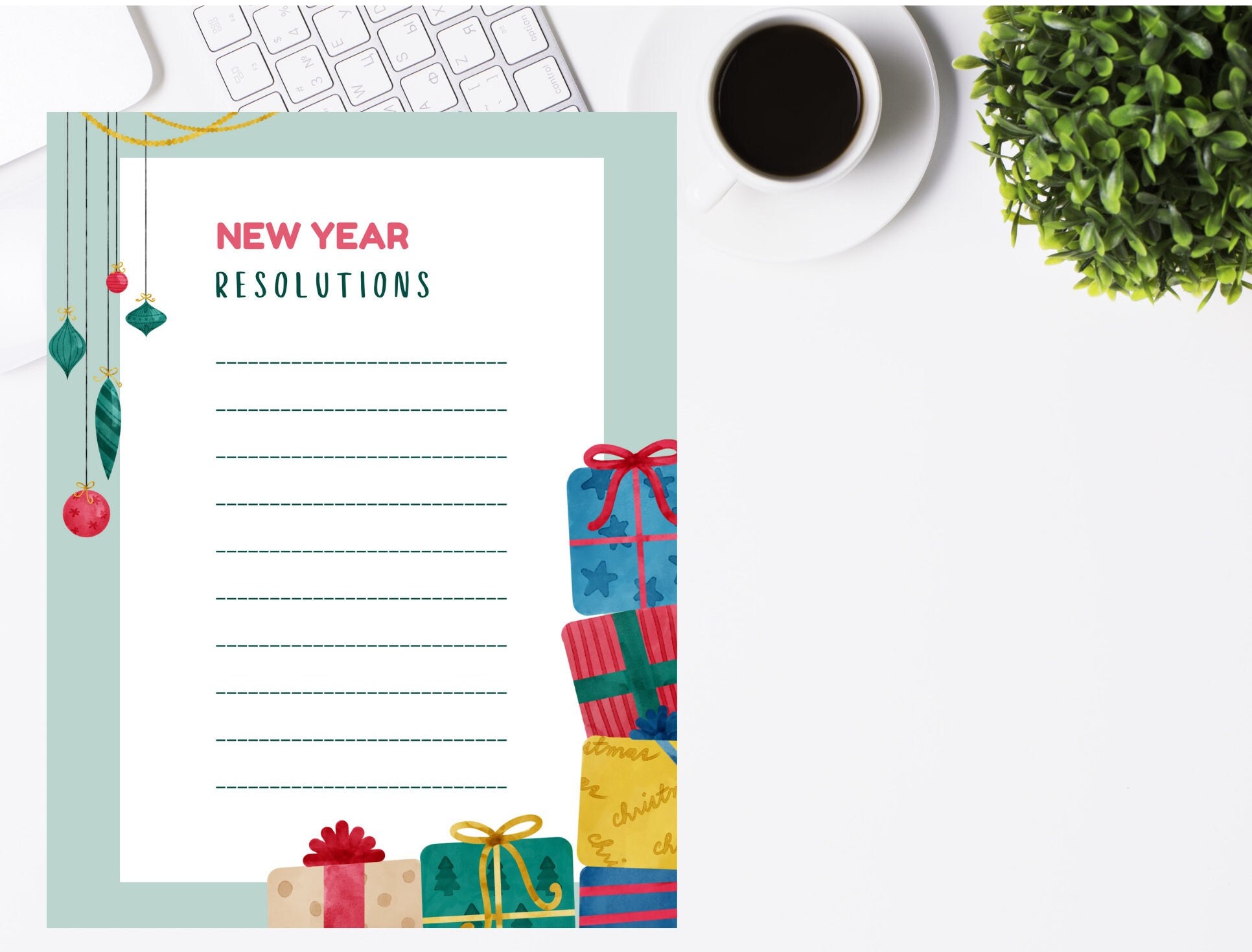 2024 New Years Resolutions Printable New Year Goals List New - Etsy
