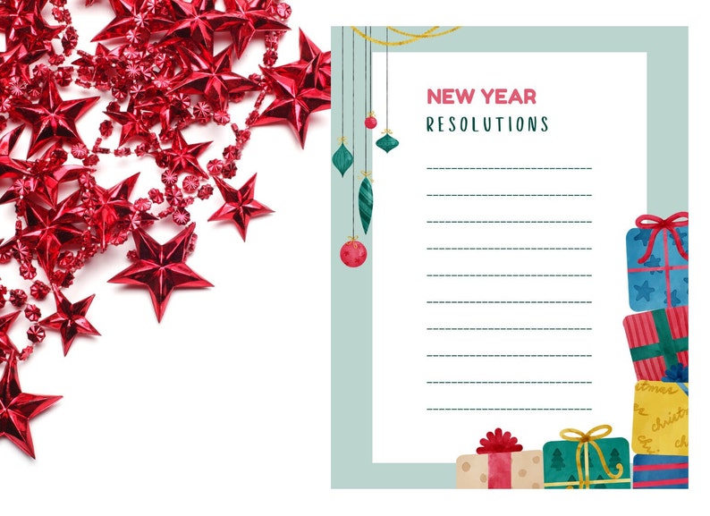 2024 New Years Resolutions Printable New Year Goals List New - Etsy