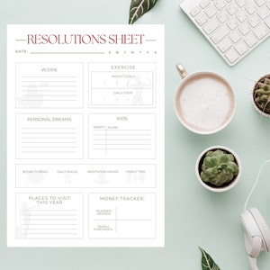 2024 New Years Resolutions Printable New Year Goals List New - Etsy