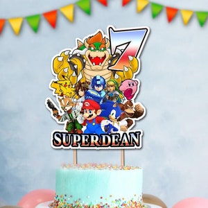 Personalized Printable Super Smash Bros Cake Toppers Centerpiece ...