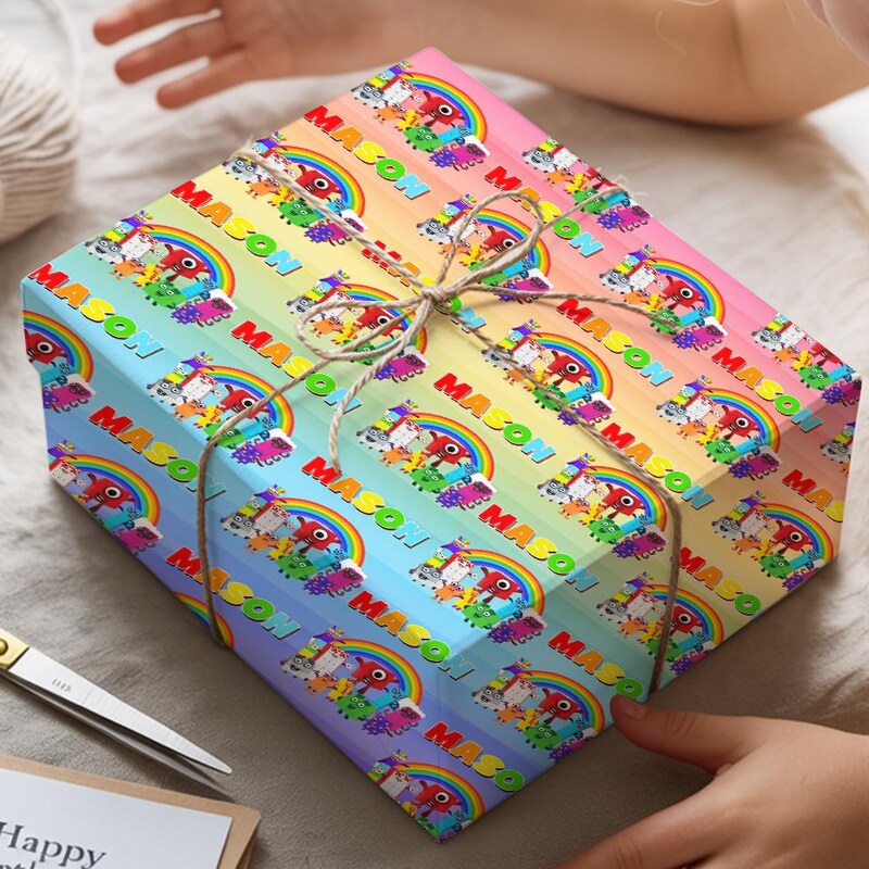 Number Blocks Wrapping Paper Birthday - Etsy