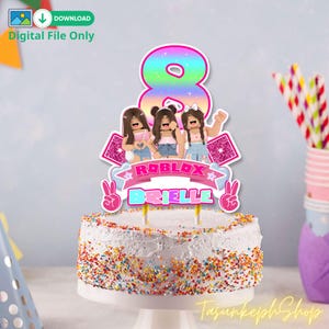Printable Girl Cake Topper, Birthday Party Cake Topper, Birthday Party ...