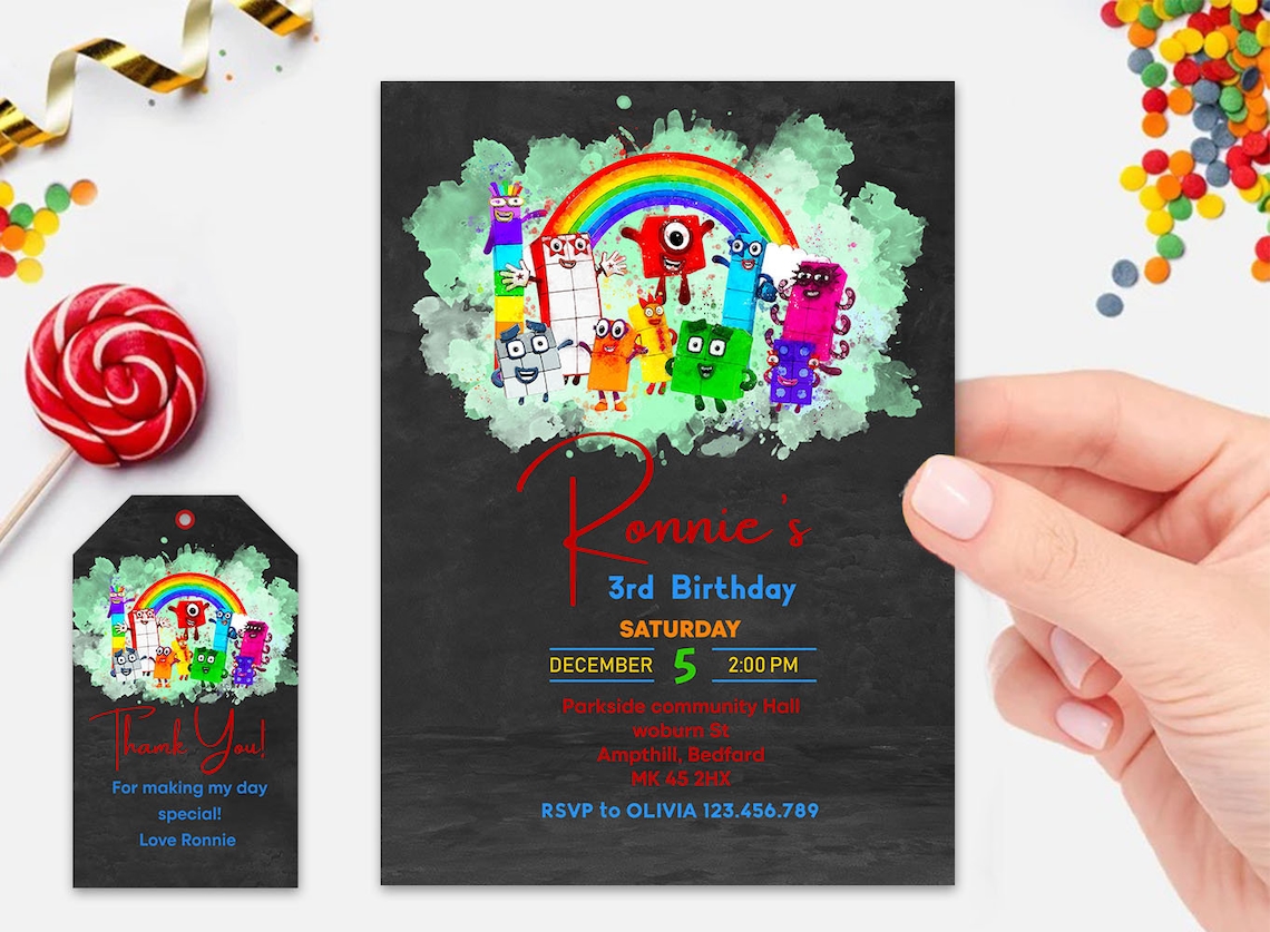 Numberblocks Video Invitation Numberblocks Video Invitation - Etsy