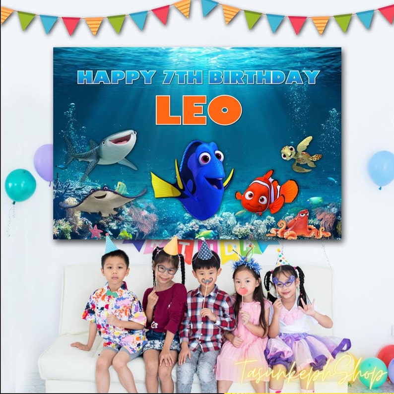 Printable Finding Nemo Birthday Backdrop Finding Nemo Banner - Etsy