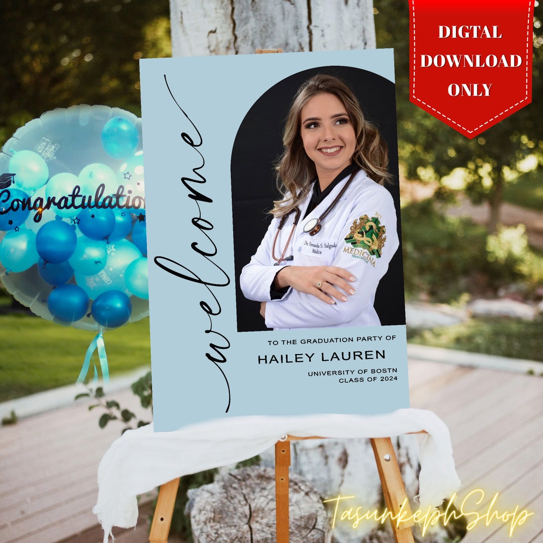Custom Photo Graduation Welcome Sign for Nursing Student, Minimalist ...