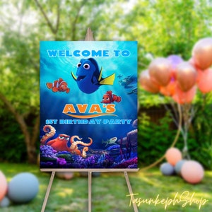 Finding Dory Birthday Welcome Sign, Finding Dory, Finding Nemo Birthday ...