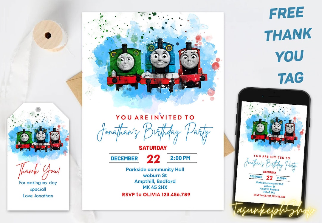 Printable Personalized Thomas Train Invitation, Thomas and Friends ...