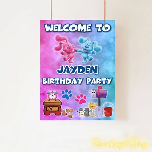 Blue's Clues Birthday Banner, Welcome Sign, Party Signs, Blues Clues Birthday Welcome Sign ...