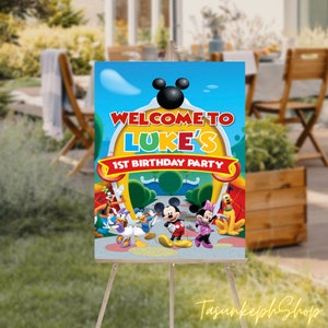 Clubhouse Birthday Party Printable Signs, Mickey Mouse Party Sign ...