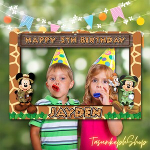 Mickey Safari Photo Booth Frame, Photo Booth Frame, Mickey Mouse Safari ...
