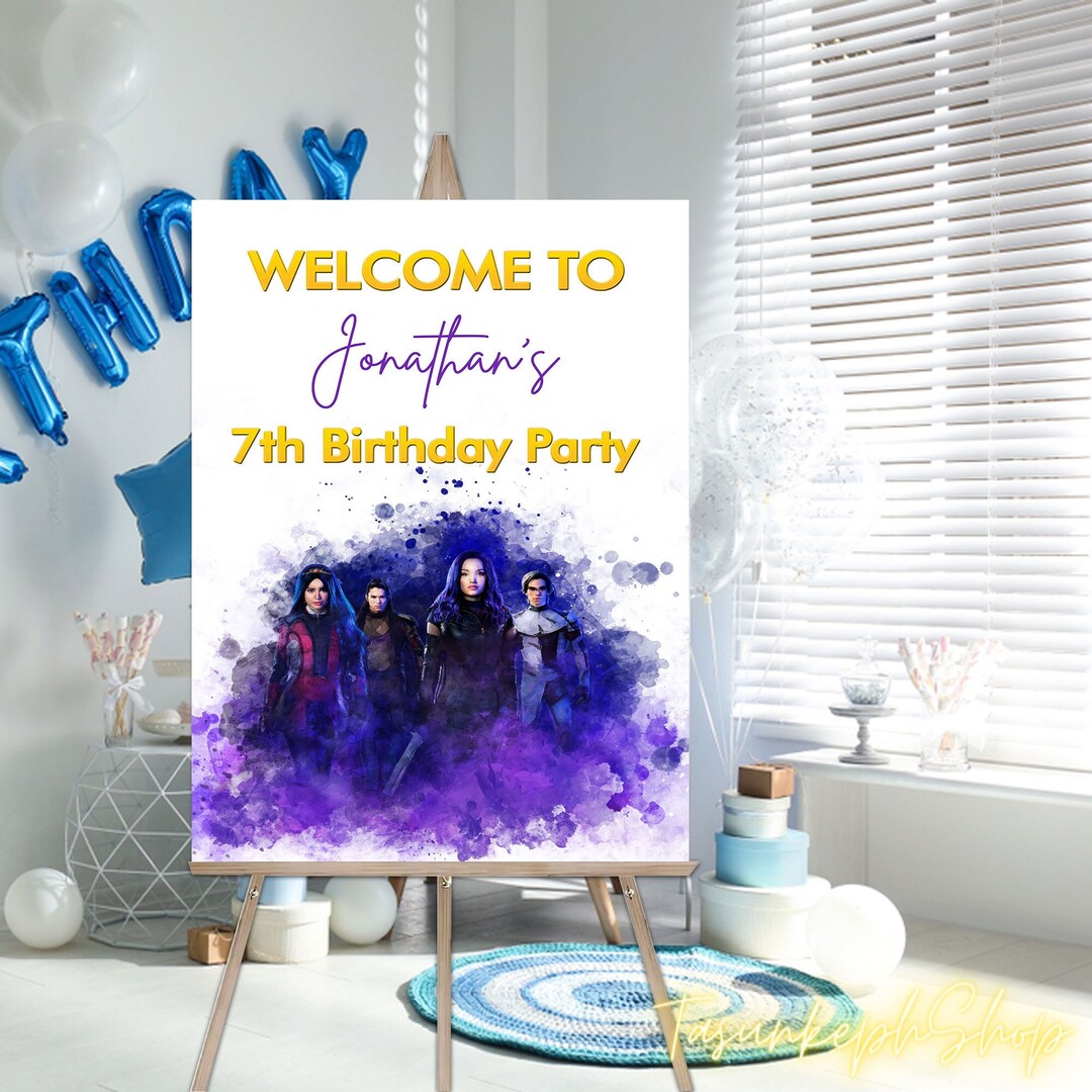 Descendants Welcome Sign, Birthday Poster | Welcome to Sign | Birthday ...
