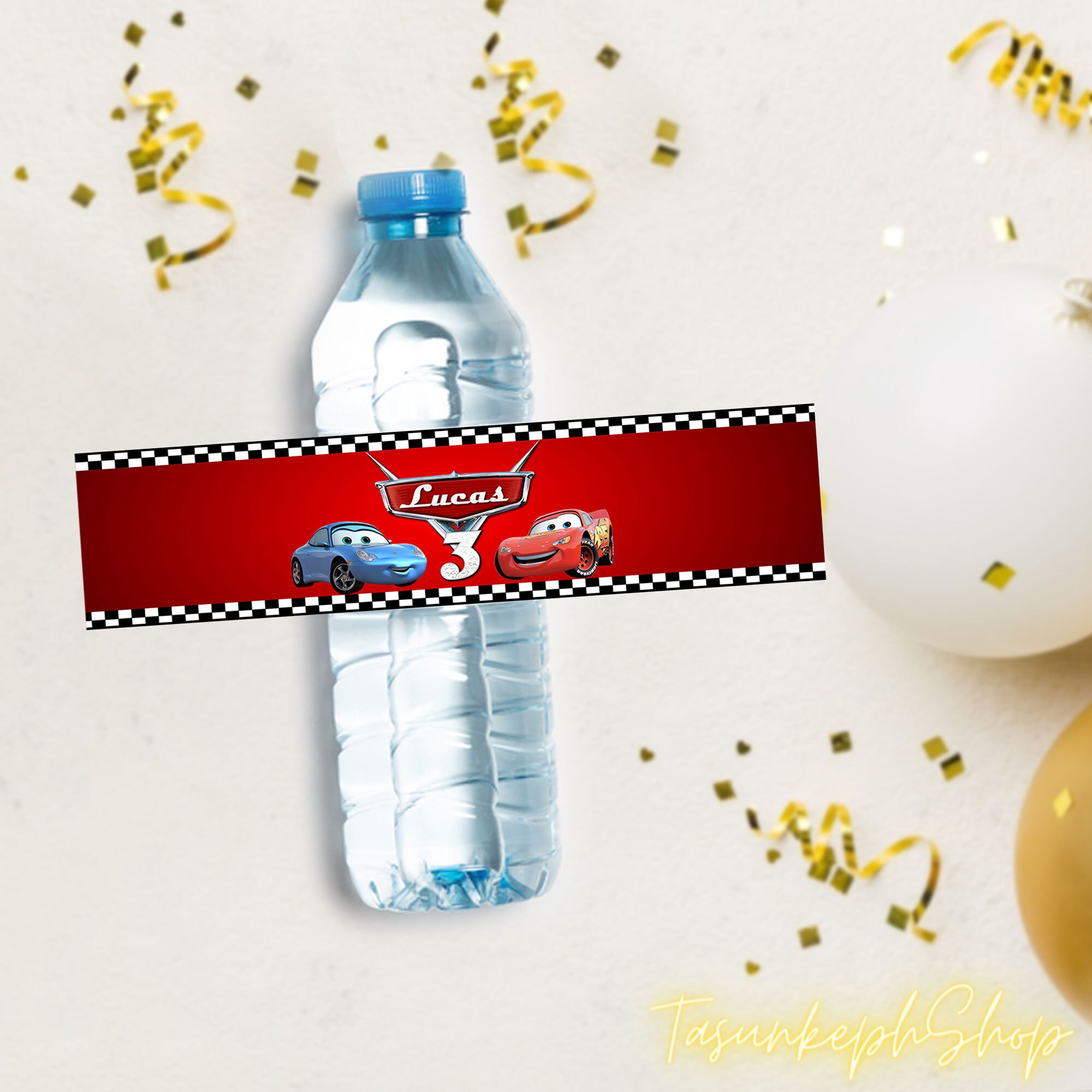 Cars Water Bottle Labels