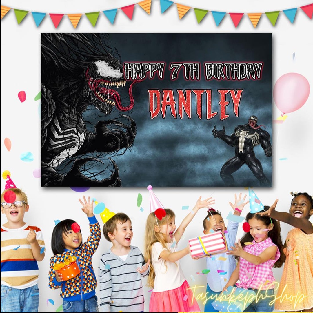 Printable Venom Birthday Backdrop, Venom Banner, Venom Party, Venom ...