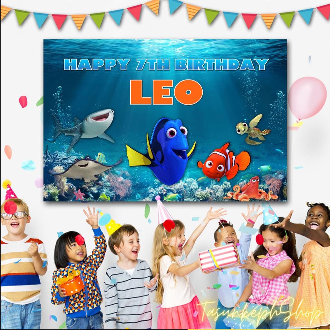 Printable Finding Nemo Birthday Backdrop Finding Nemo Banner - Etsy
