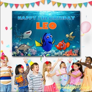 Printable Finding Nemo Birthday Backdrop, Finding Nemo Banner, Finding ...