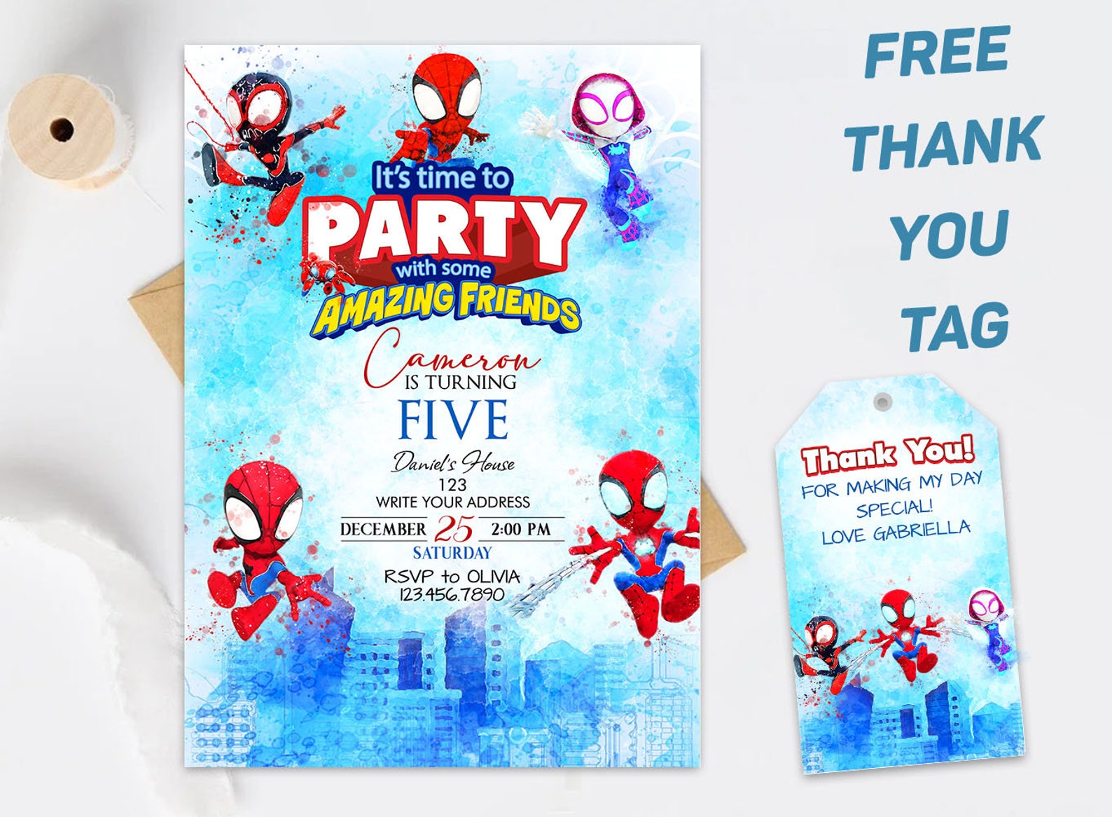 Printable Personalized Spidey Invitation Spidey and His - Etsy