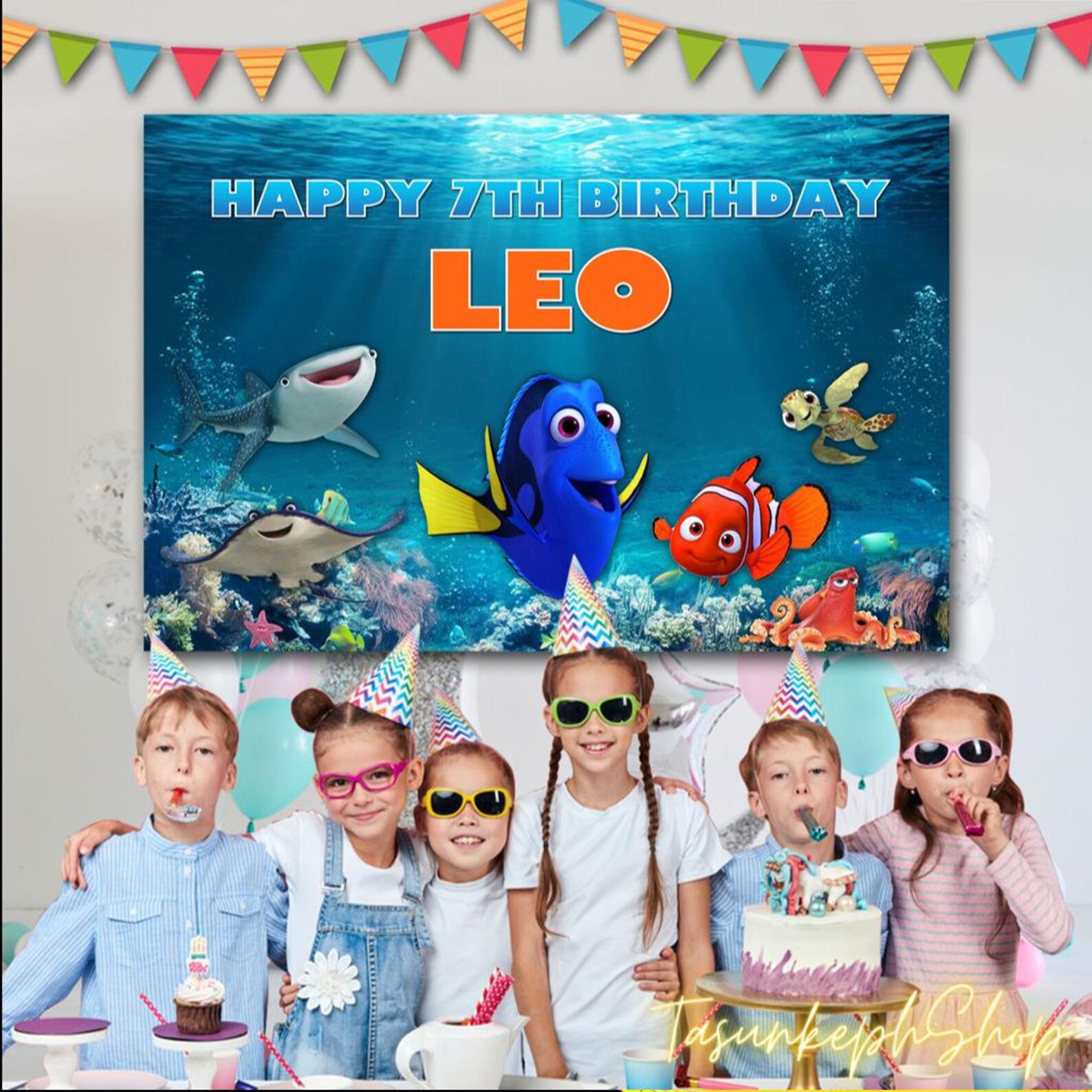 Printable Finding Nemo Birthday Backdrop Finding Nemo Banner - Etsy