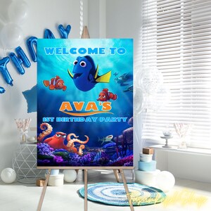 Finding Dory Birthday Welcome Sign, Finding Dory, Finding Nemo Birthday ...
