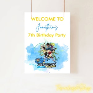 Beyblade Welcome Sign,beyblade Birthday Banner Birthday Welcome Sign ...