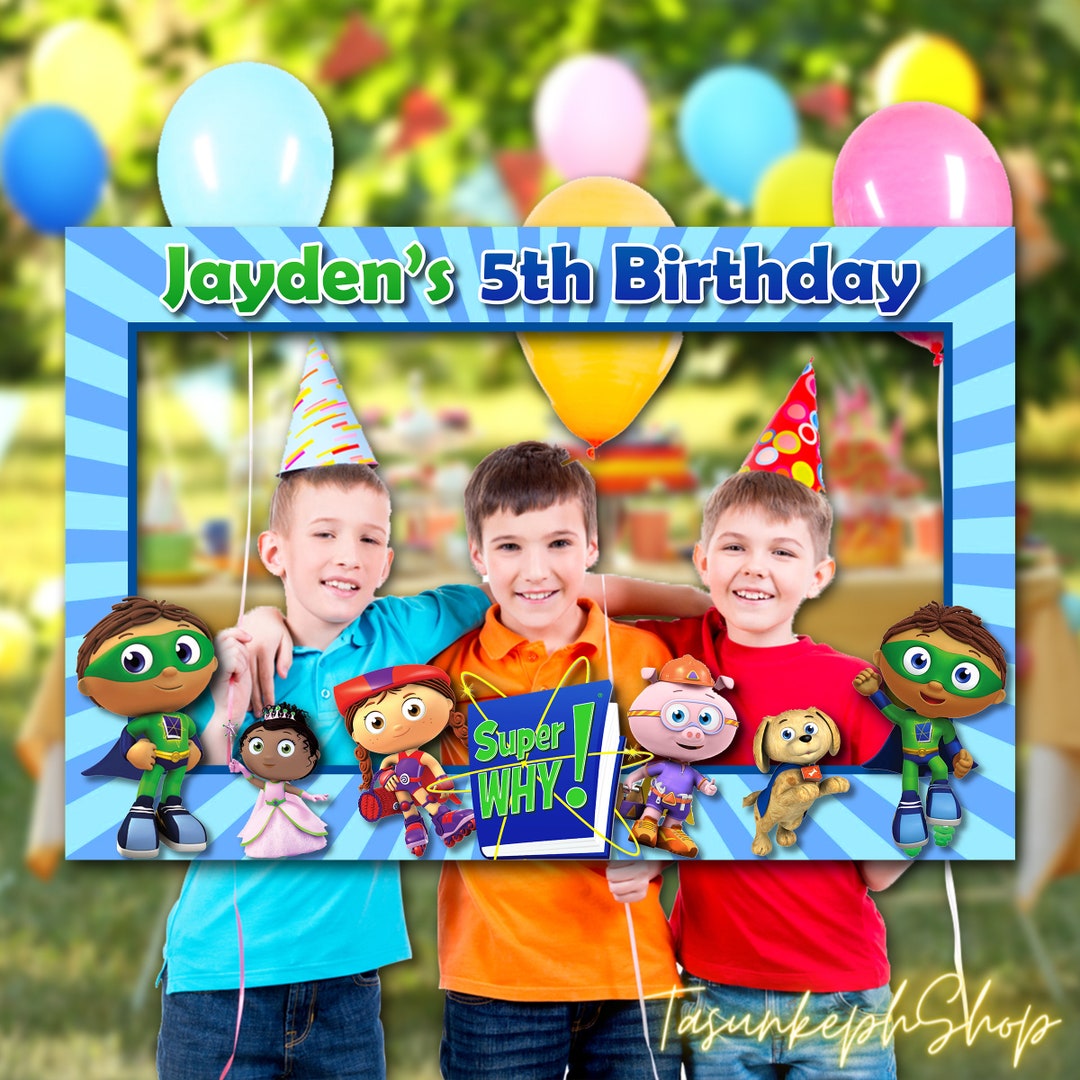 Super Why Photo Booth Frame, Photo Booth Frame, Super Why Birthday ...