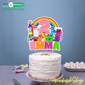 Printable Numberblocks Pink Girl Cake Topper, Custom Name Birthday ...