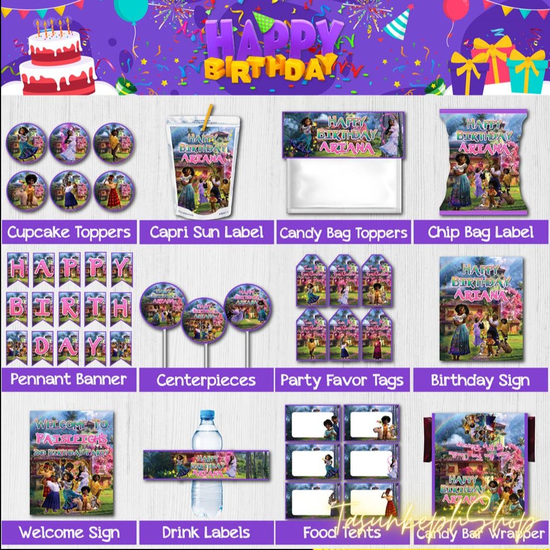 Printable Personalized African Encanto Party Supplies, Candy Labels ...