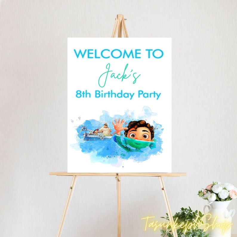 Luca Birthday Luca Welcome Sign Luca Party Decorations - Etsy
