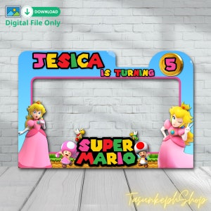 Super Mario Princess Peach Photo Booth Frame, Princess Peach Frame ...