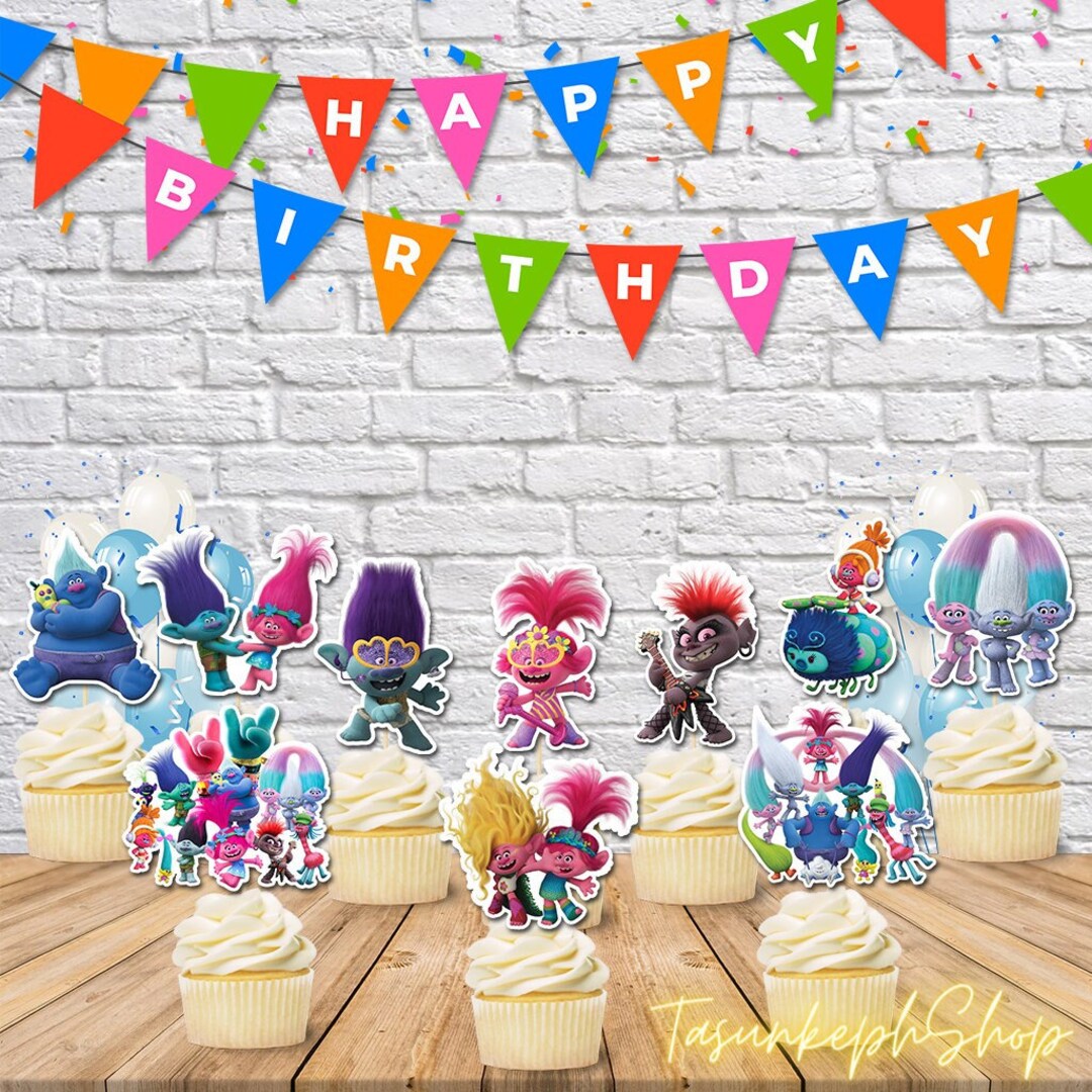 Printable Trolls Cupcake Toppers, Trolls Birthday Party, Trolls ...