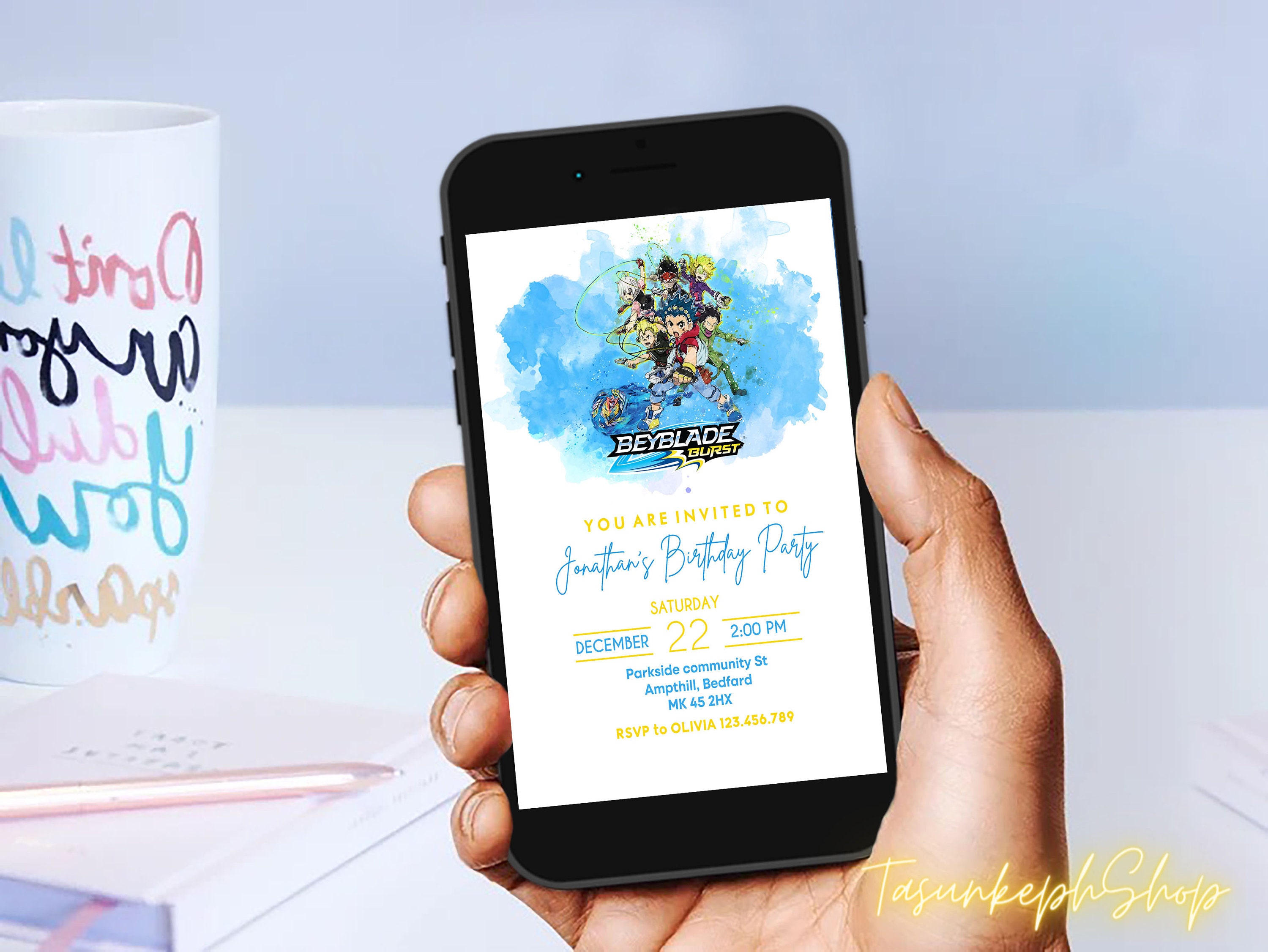 Beyblade Invitation Digital Kids Party Invitation Baby - Etsy