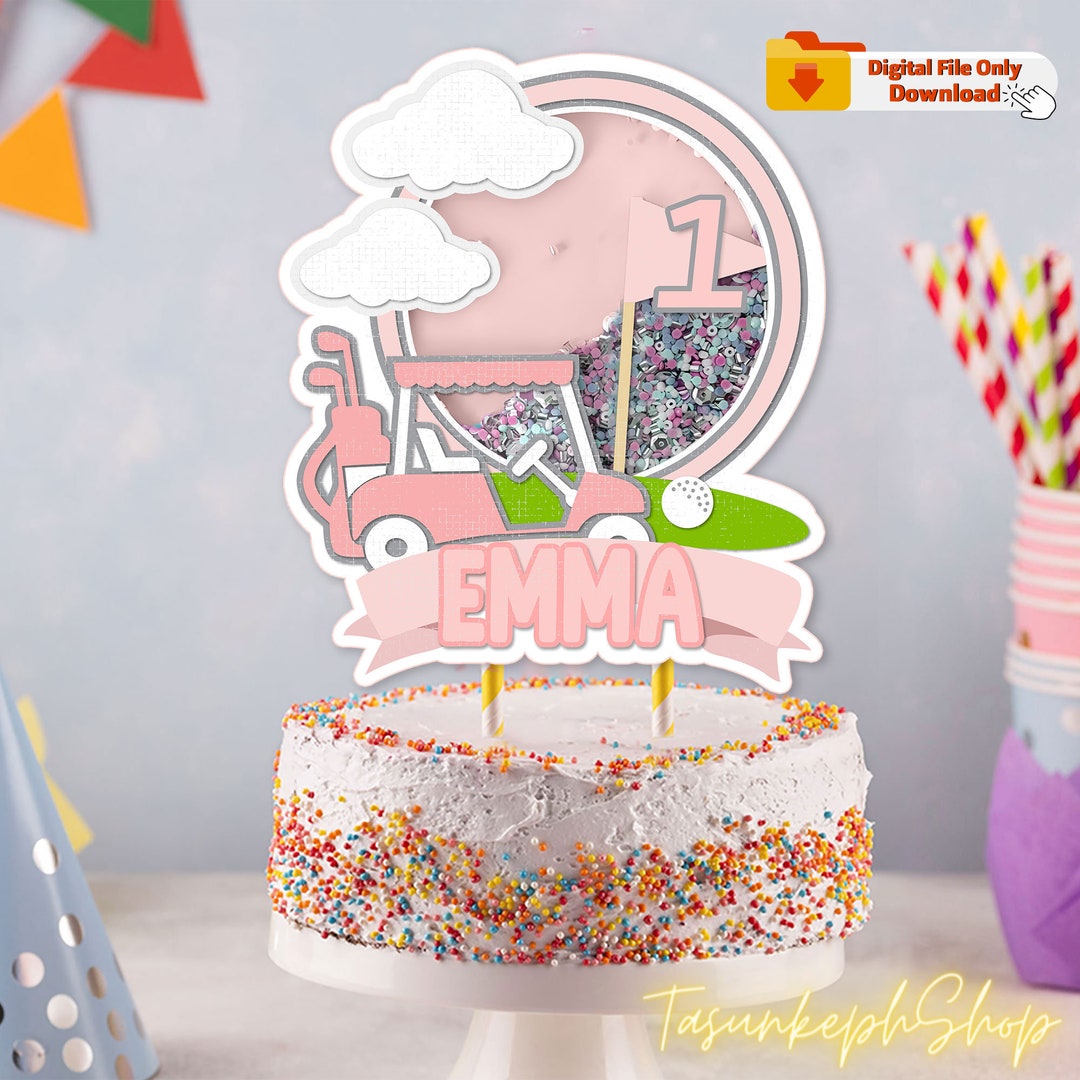 Printable Golf Flag Cake Topper, Custom Golf Themed Cake Decorations ...