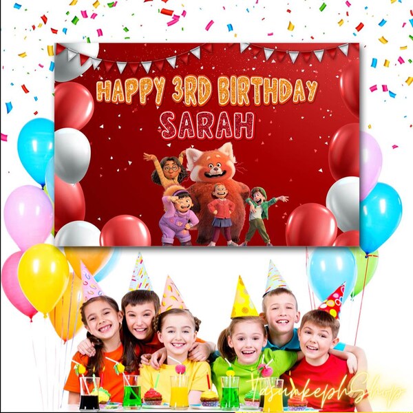 Turning Red Birthday Banner - Etsy