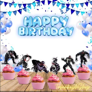 Venom Cupcake Toppers, Venom Cupcake Toppers, Venom Birthday Party ...