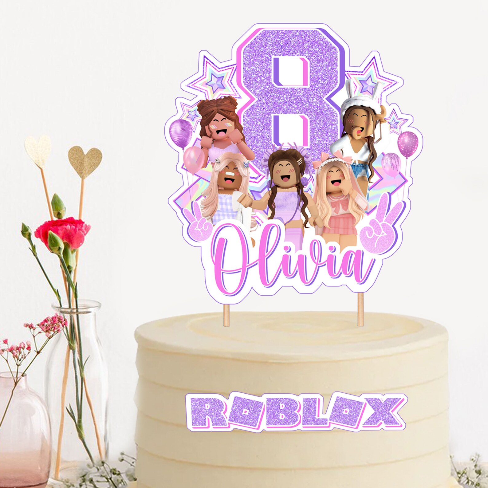 Printable Girl Cake Topper Birthday Party Cake Topper - Etsy Australia