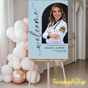 Custom Photo Graduation Welcome Sign for Nursing Student, Minimalist ...