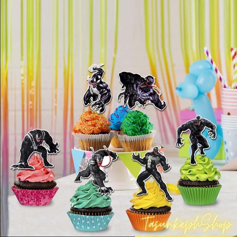 Venom Cupcake Toppers Venom Cupcake Toppers Venom Birthday - Etsy