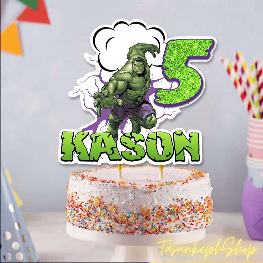 Personalized Hulk Cake Topper, Hulk Birthday, Hulk Party, Hulk Cake ...