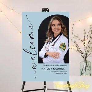 Custom Photo Graduation Welcome Sign for Nursing Student, Minimalist ...
