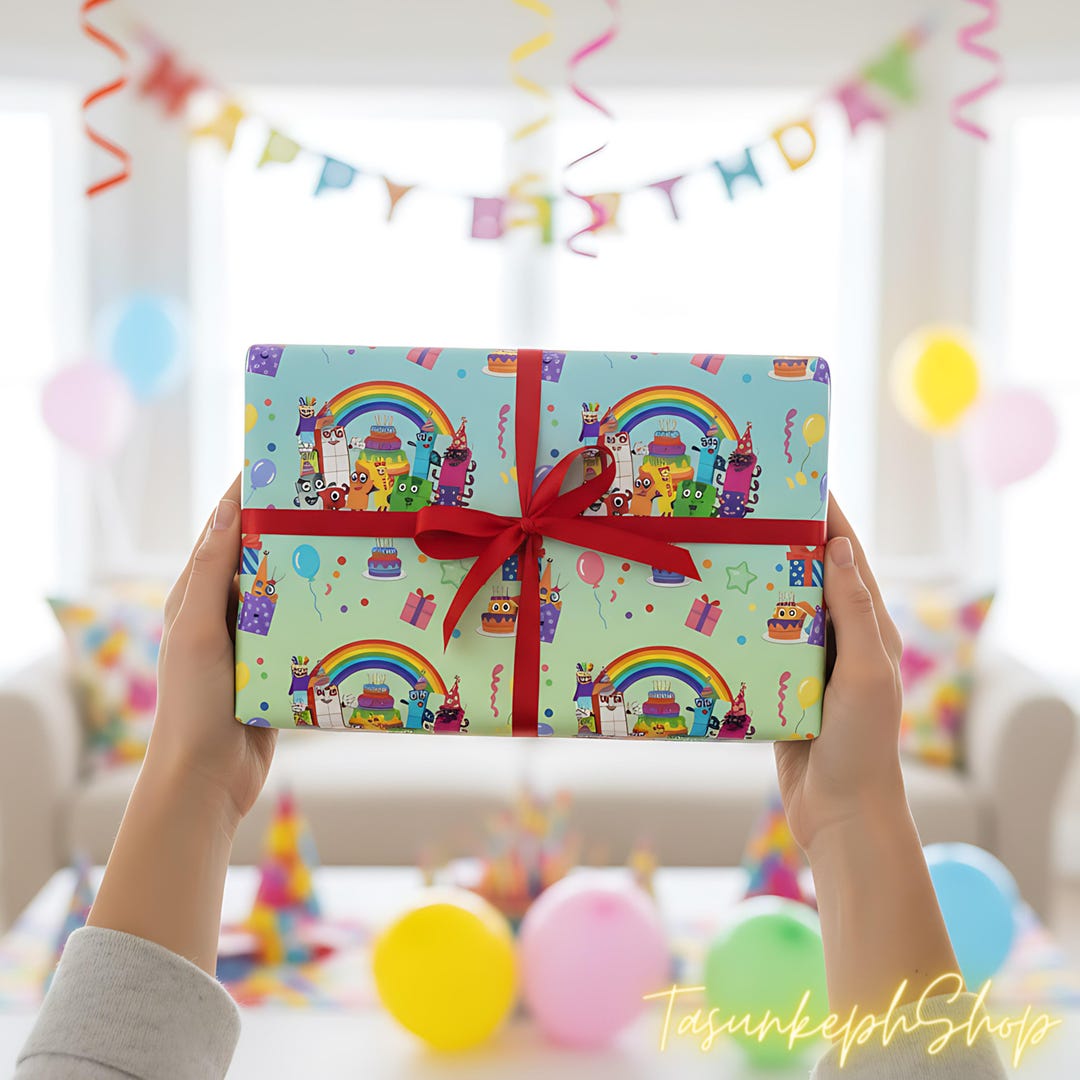 Numberblocks Birthday Wrapping Paper: Math Theme Gift Wrap - Etsy