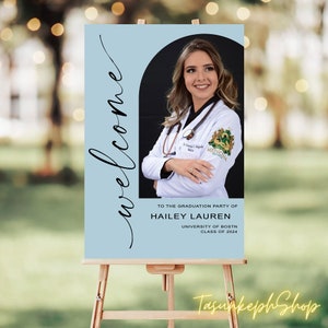 Custom Photo Graduation Welcome Sign for Nursing Student, Minimalist ...