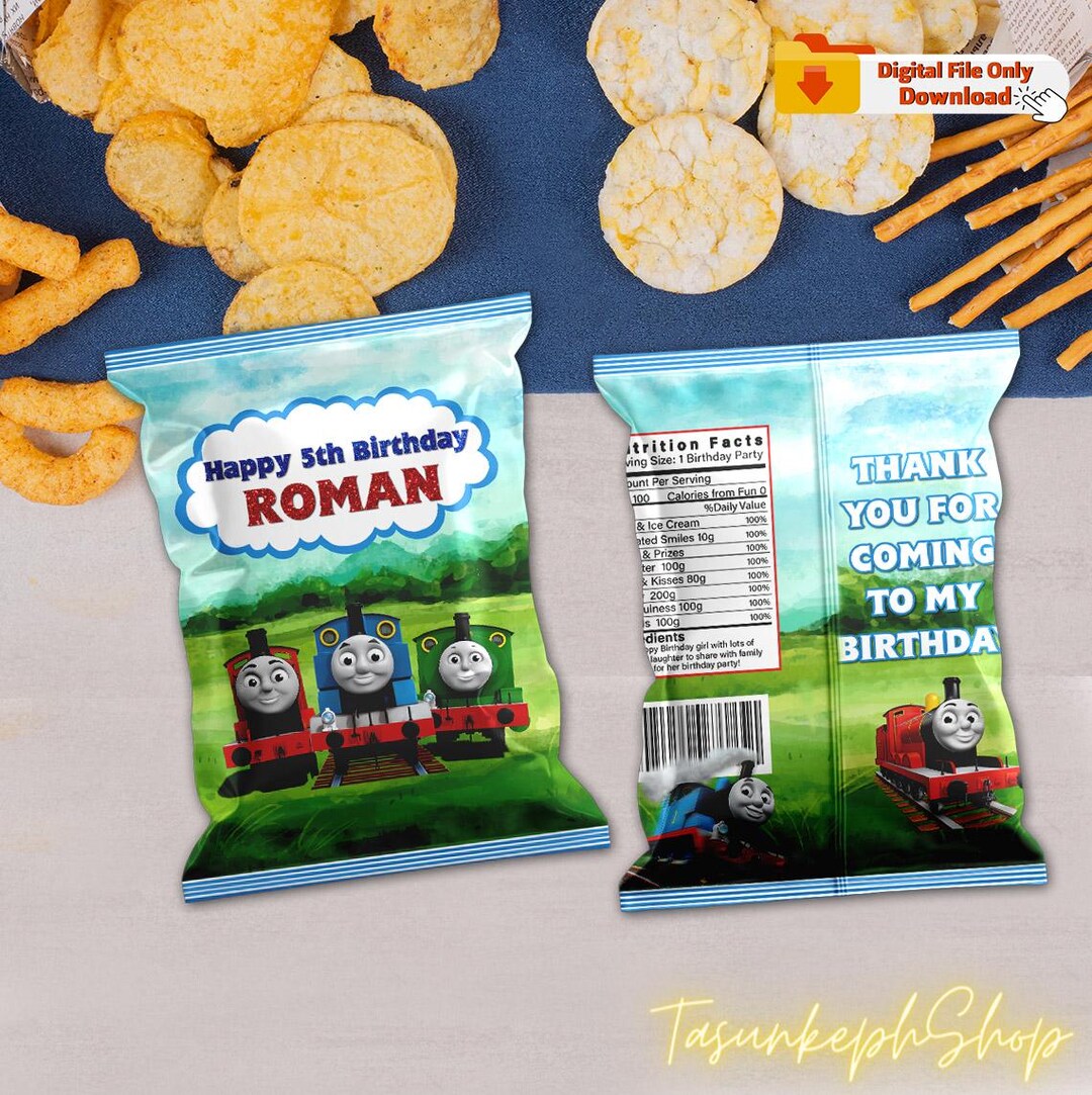 Printable Thomas the Train Chip Bags, Thomas Train Birthday Party ...