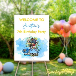Beyblade Welcome Sign,beyblade Birthday Banner Birthday Welcome Sign ...