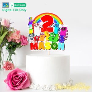 Printable Numberblocks Watercolor Cake Topper Birthday Party for Kids ...