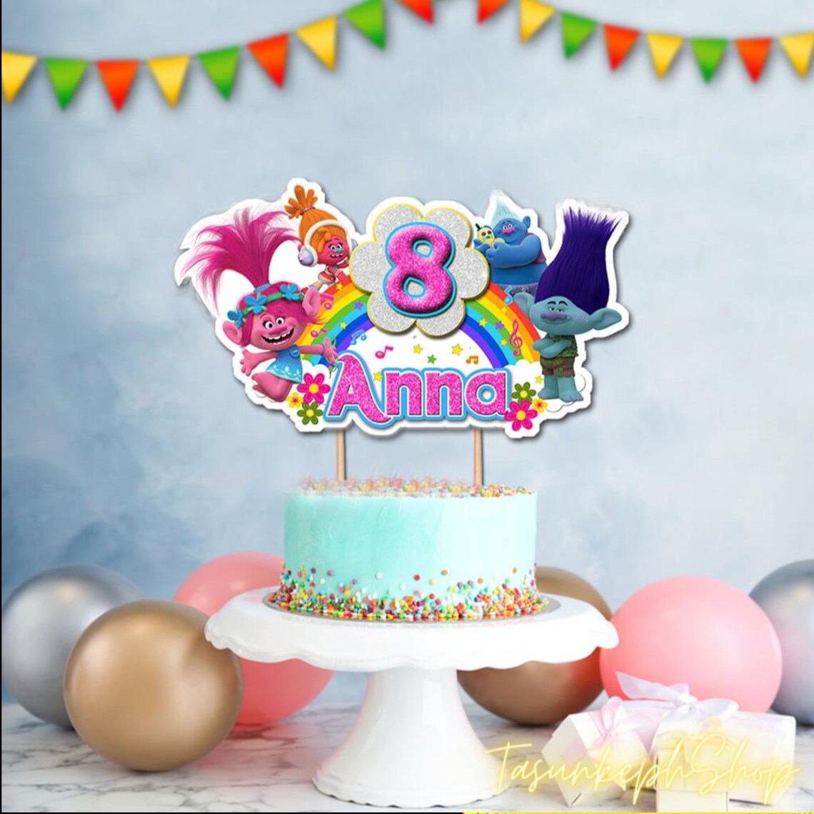 Personalized Printable Trolls Cake Toppers Centerpiece - Etsy